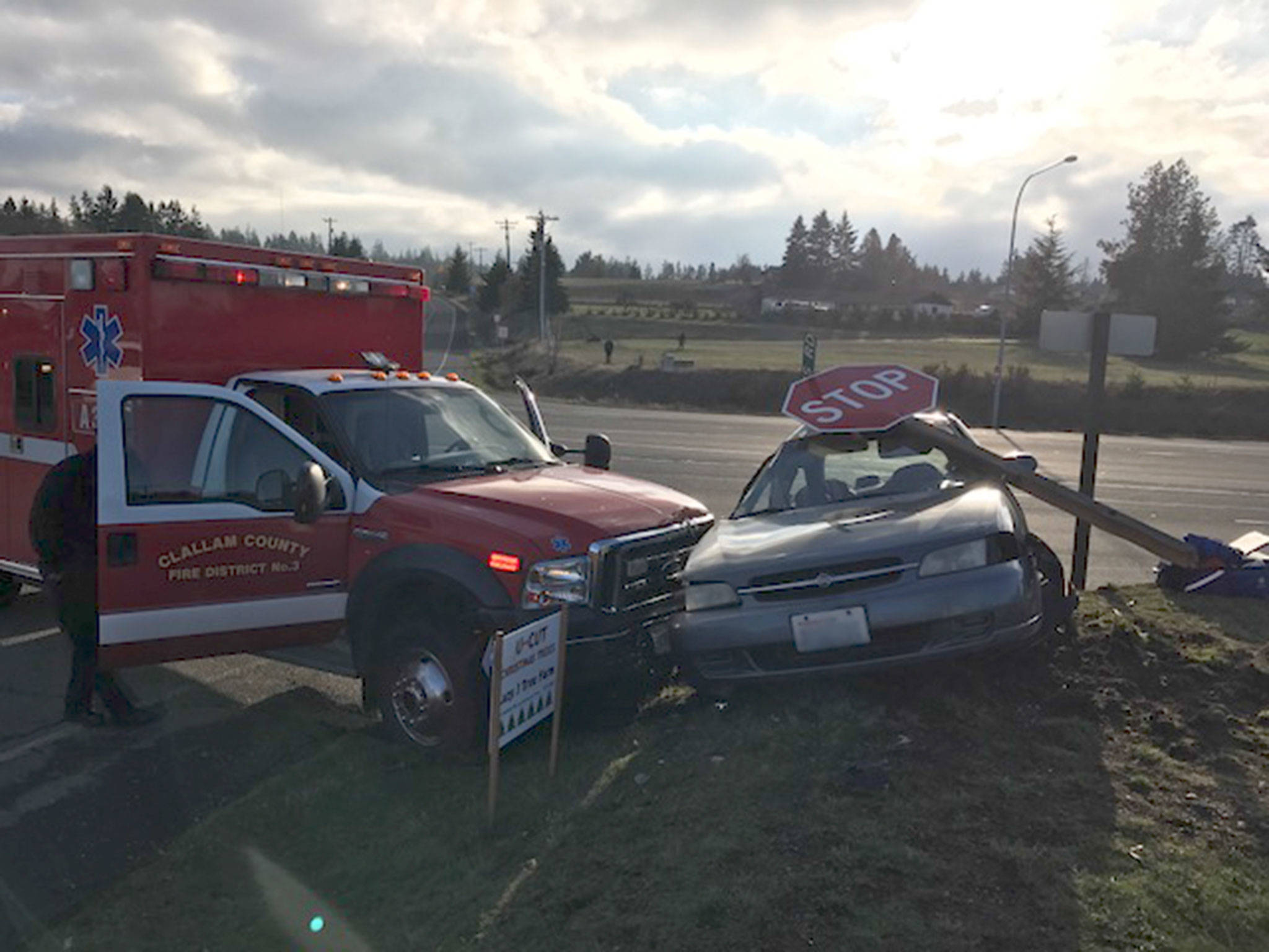 Fire District 3 unit struck, minor injuries reported | Sequim Gazette