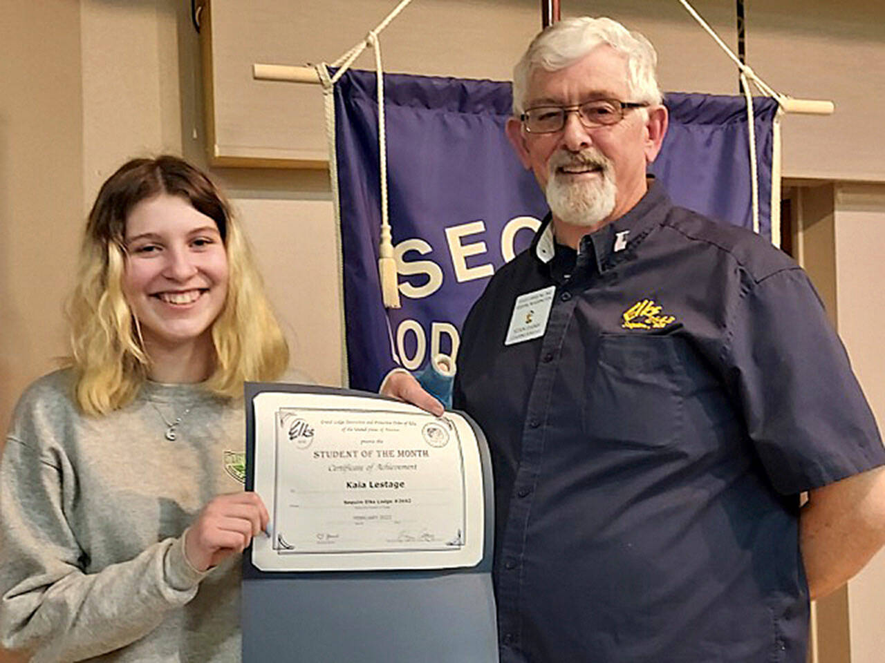 Milestone: Sequim Elks pick Lestage for Student of Month honor | Sequim ...