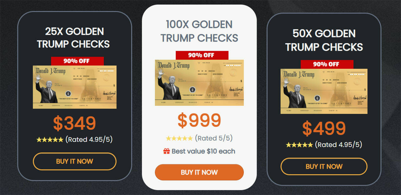 Golden Trump Check Review - High Quality Donald Trump Golden Check ...