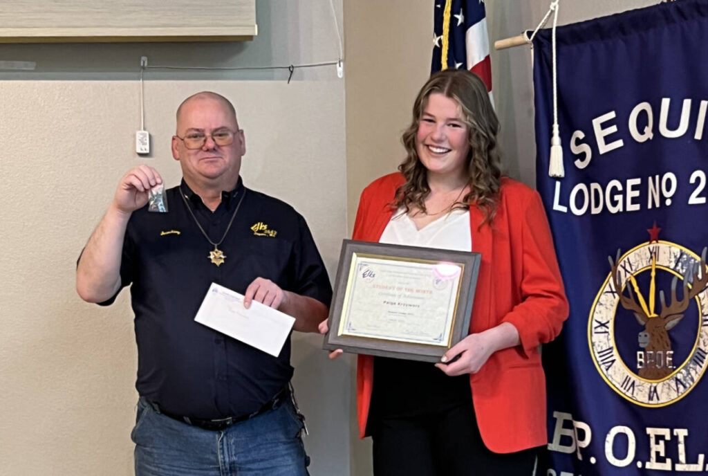 Milestone: Krzyworz named Sequim Elks’ March Student of the Month ...