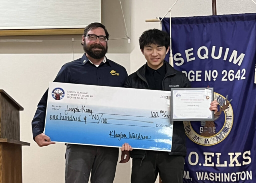 Milestone: Kang receives Sequim Elks Student of the Month honor ...